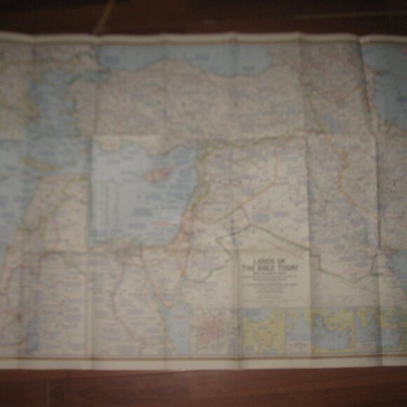 National Geographic | Art | 967 Nat Geo Foldout Map Lands Of The Bible ...